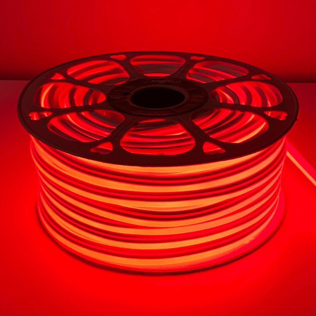 FITA LED NEON CRISTALL DECCOR 50MT 220V 14,4W/M AMARELA IP65 120LED/M IRC>80 - Cristallux