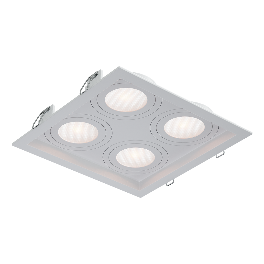 SPOT RECUADO QUADRUPLO PARA LAMPADA AR111 BRANCO BR - Cristallux